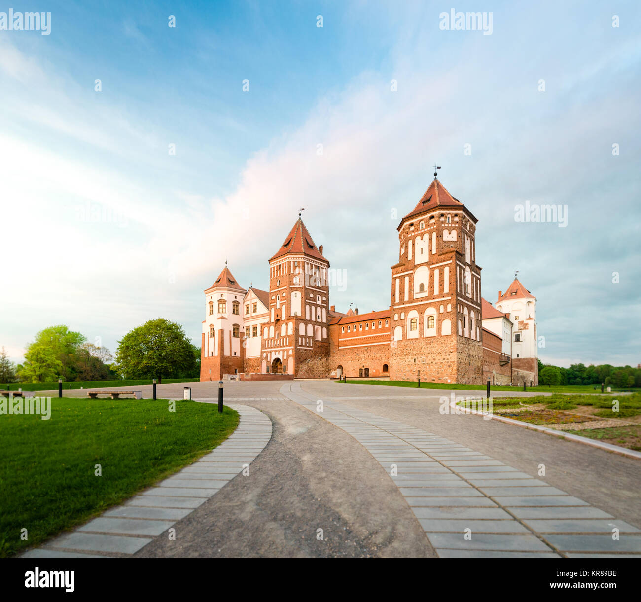 Beautiful landscape with Mir castle in Belarus Stock Photo - Alamy