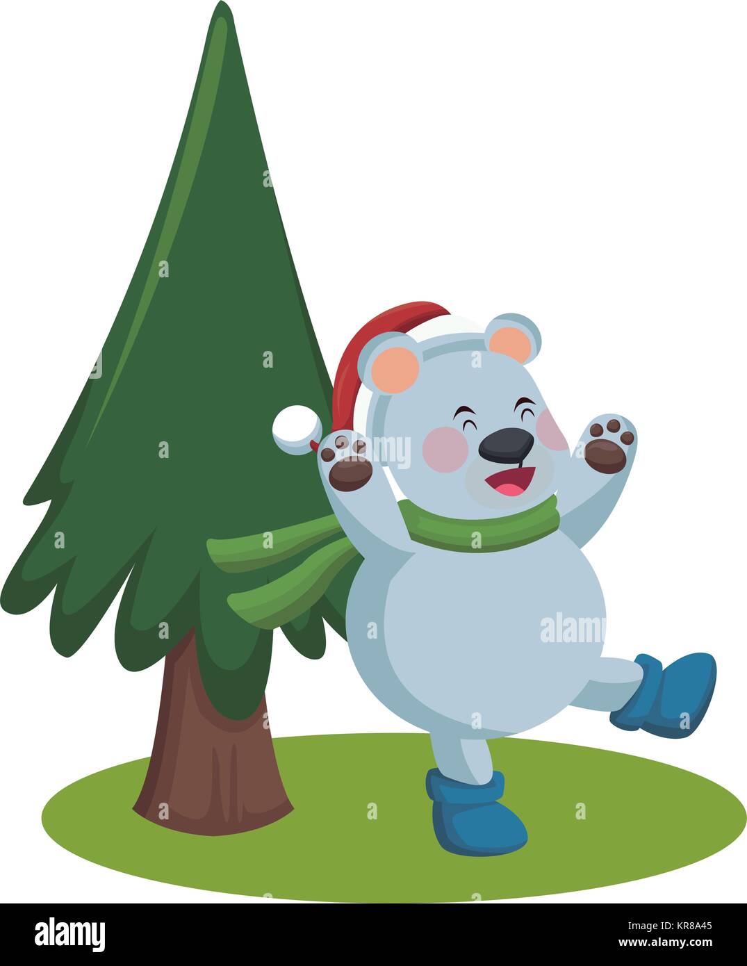 Bear christmas cartoon icon vector illustration graphic design Stock ...