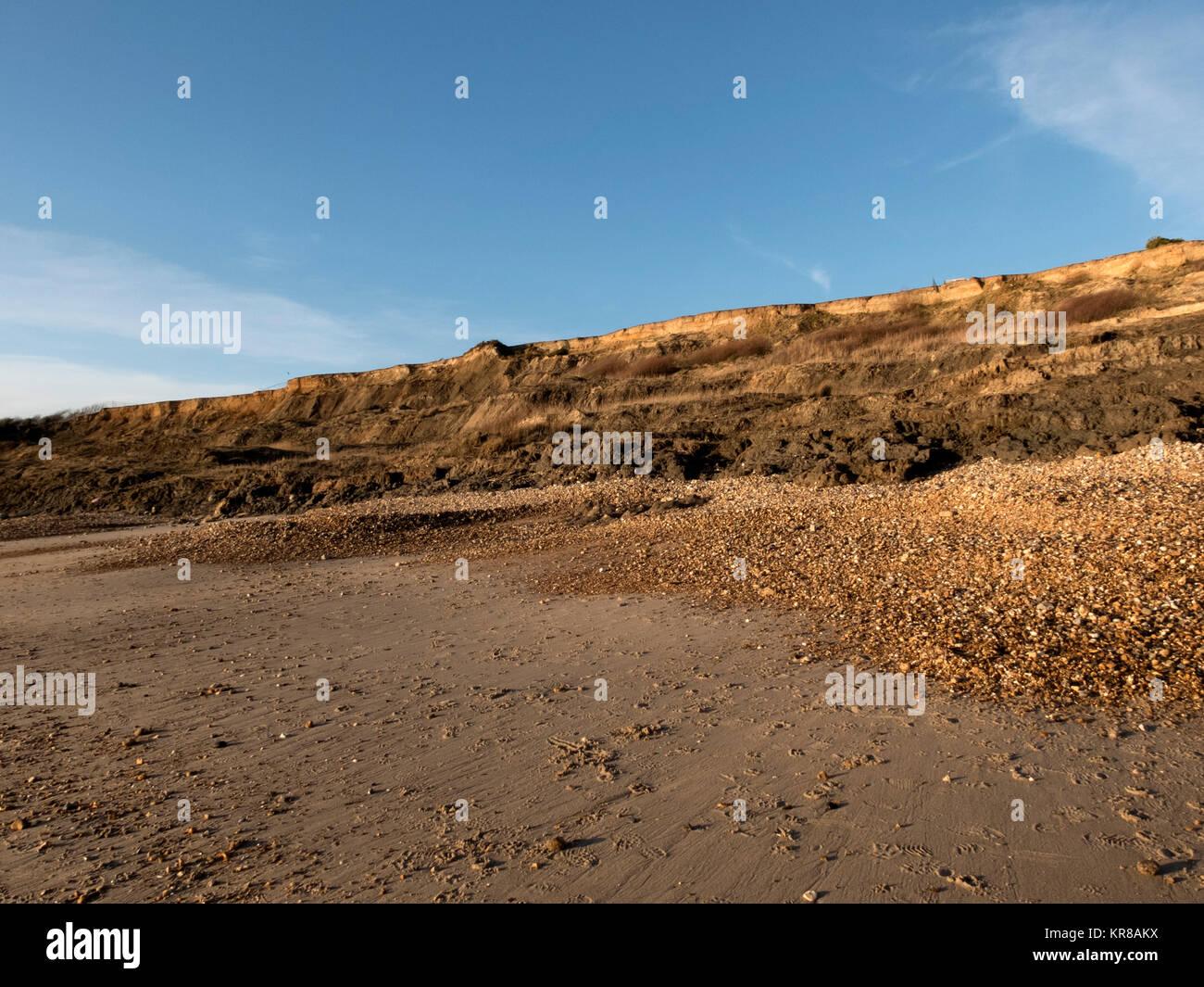 Evidence of cliff and coastal erosion, lost buildings and exposed ...