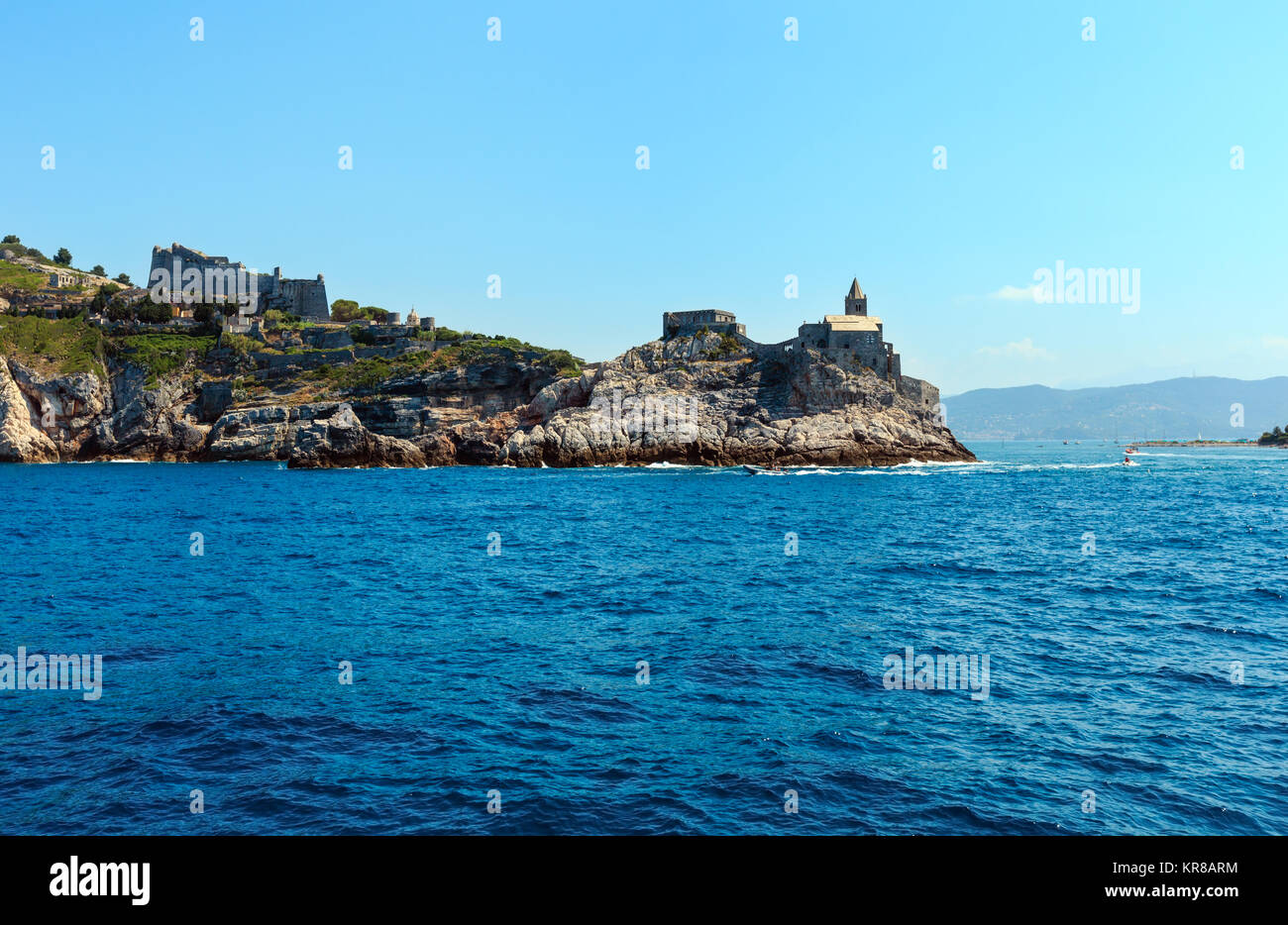 Medieval fisherman town of Portovenere (UNESCO Heritage Site) view from ...