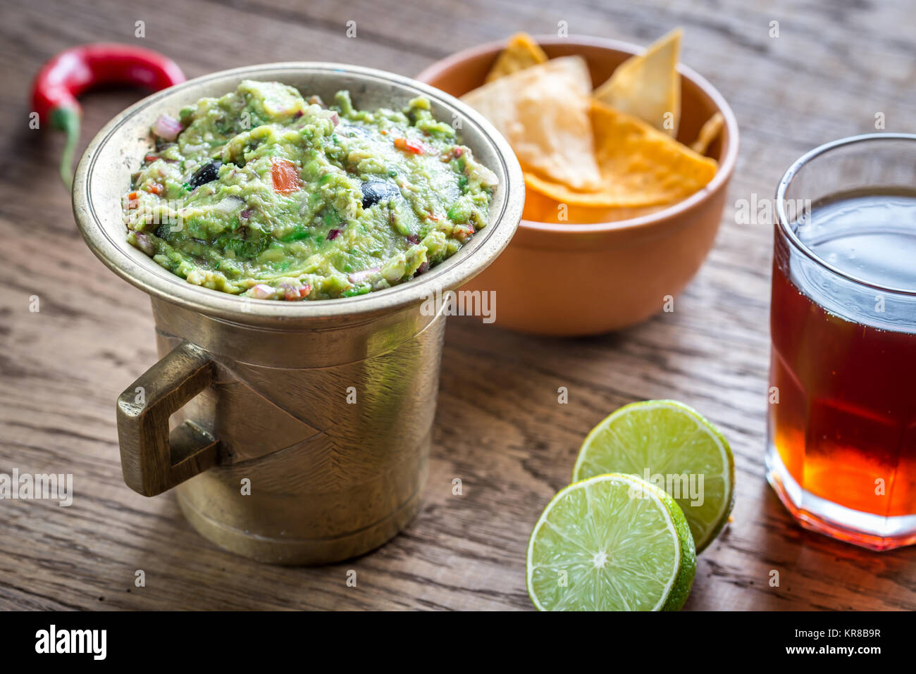 Bowl of guacamole Stock Photo - Alamy