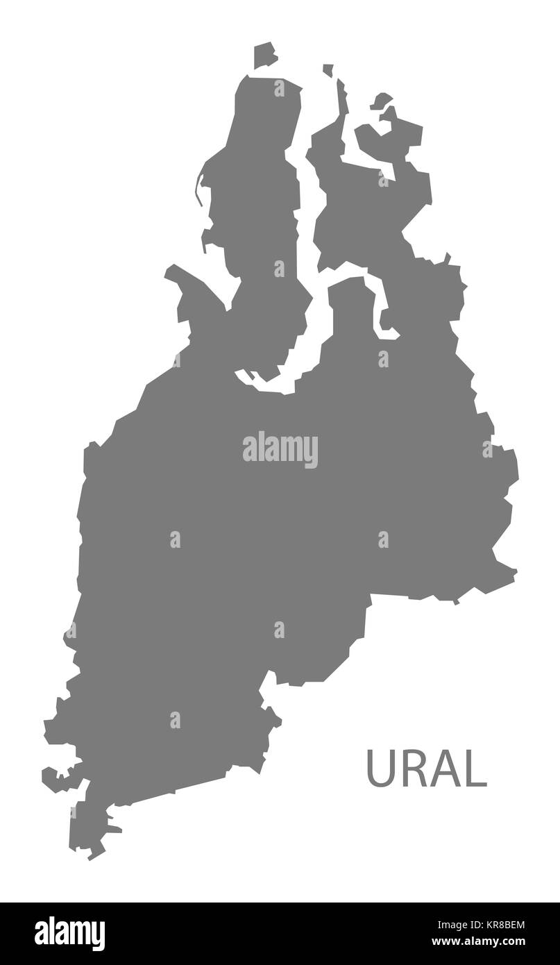 Ural Russia Map grey Stock Photo - Alamy