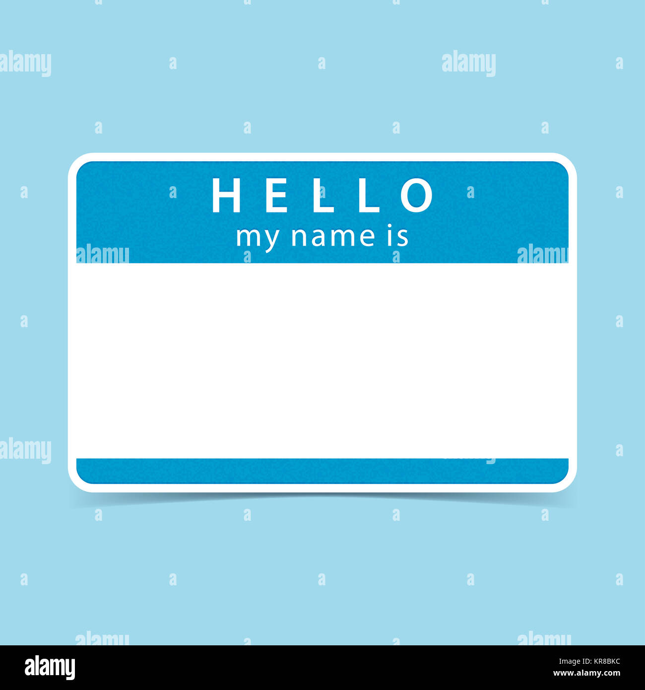 Blue name tag sticker hi-res stock photography and images - Alamy