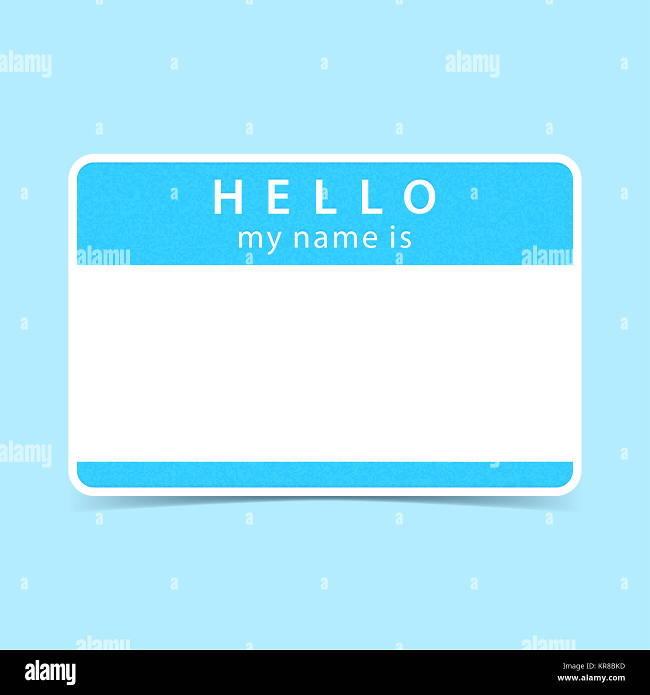 Blue tag sticker HELLO my name is Stock Photo - Alamy