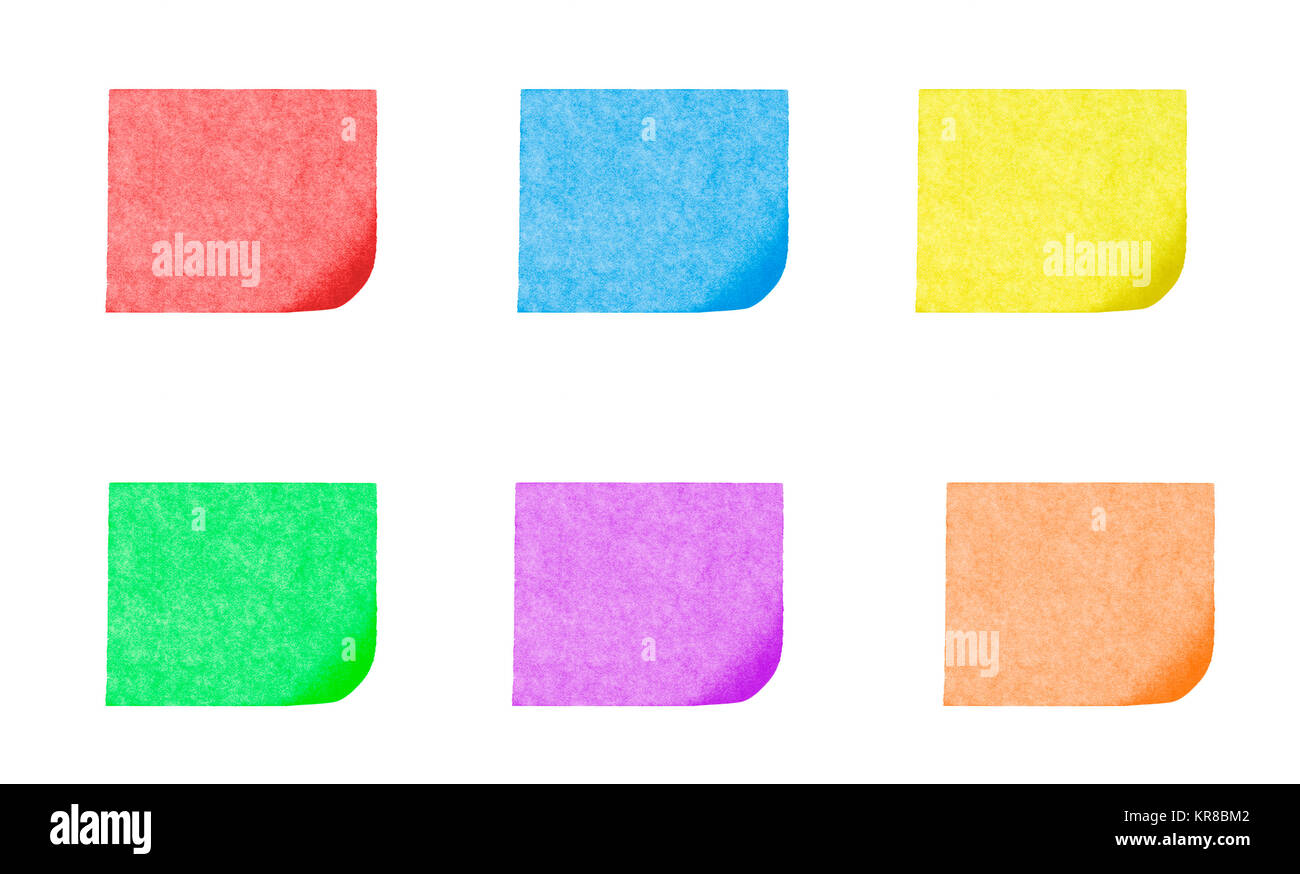isolated blank postit paper on withe background Stock Photo - Alamy
