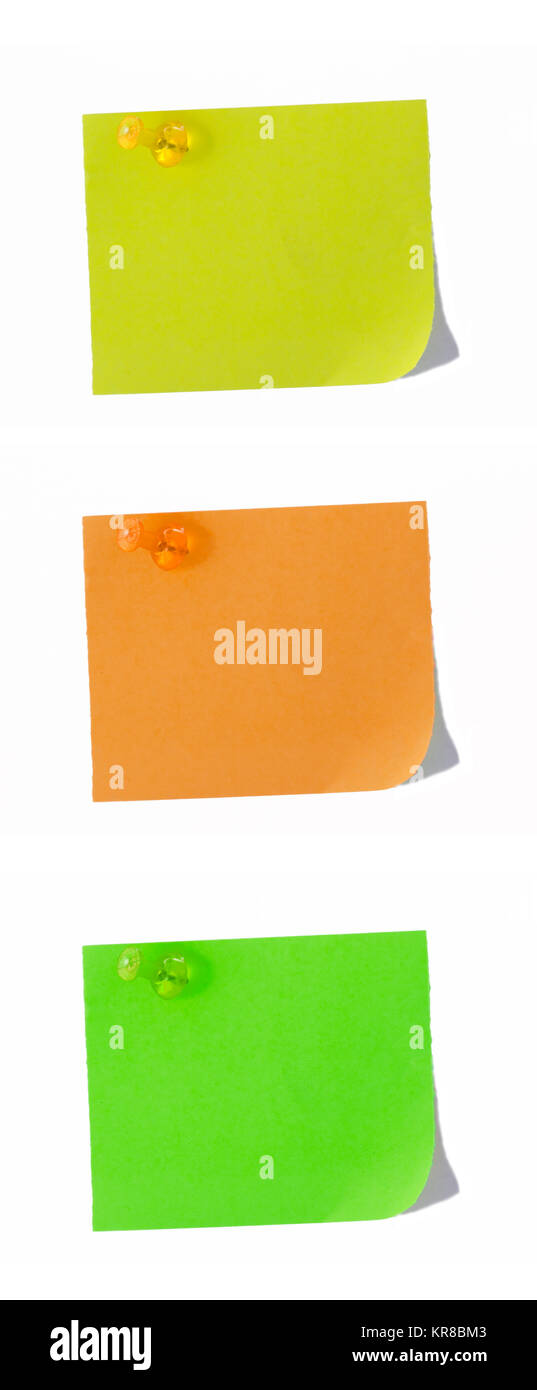 isolated blank postit paper on withe background Stock Photo - Alamy