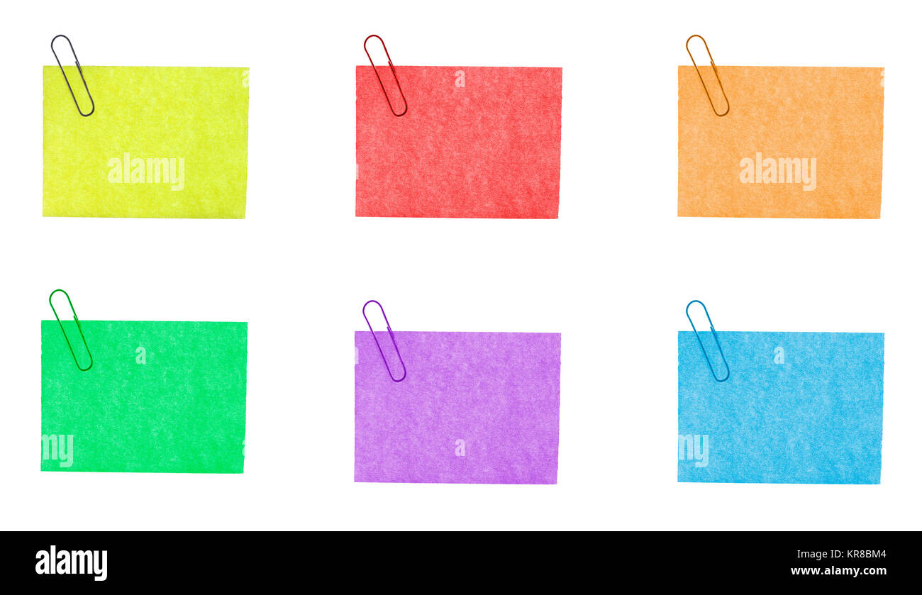 isolated blank postit paper on withe background Stock Photo - Alamy