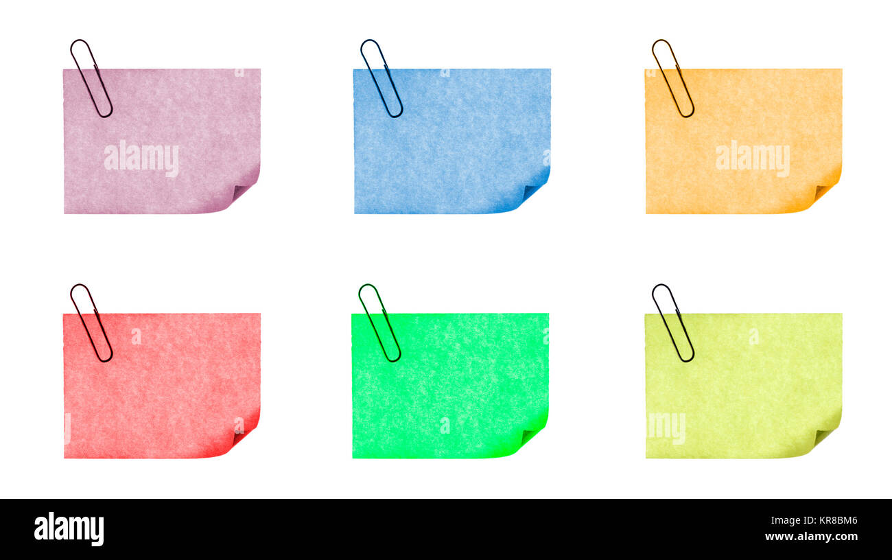 isolated blank postit paper on withe background Stock Photo - Alamy
