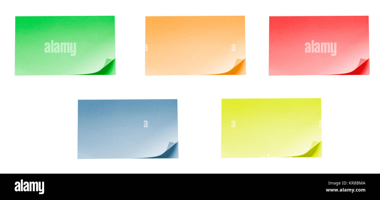 isolated blank postit paper on withe background Stock Photo - Alamy
