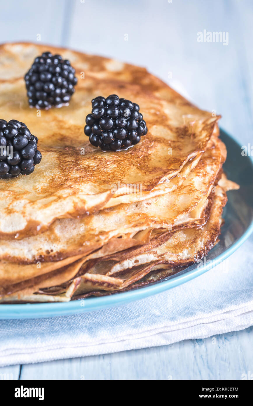 Pile of crepes on the plate Stock Photo - Alamy