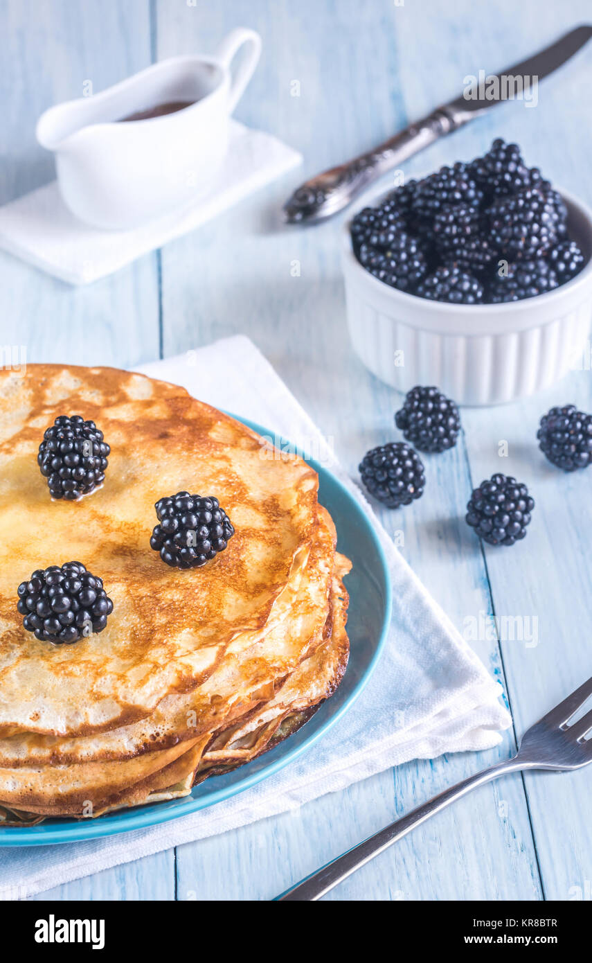 Pile of crepes on the plate Stock Photo - Alamy