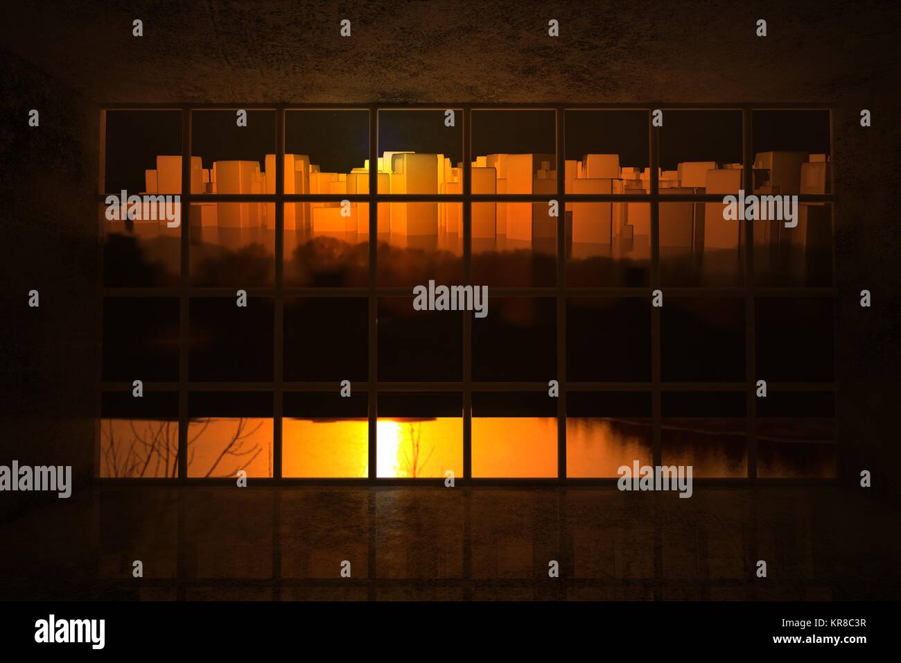 Sunset on window Stock Photo - Alamy