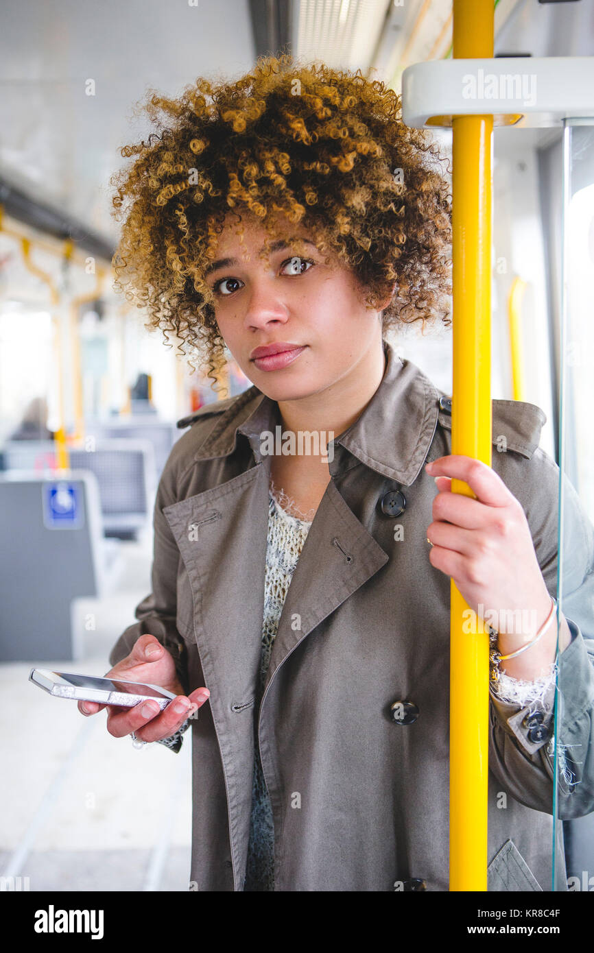Commuting on the train Stock Photo - Alamy