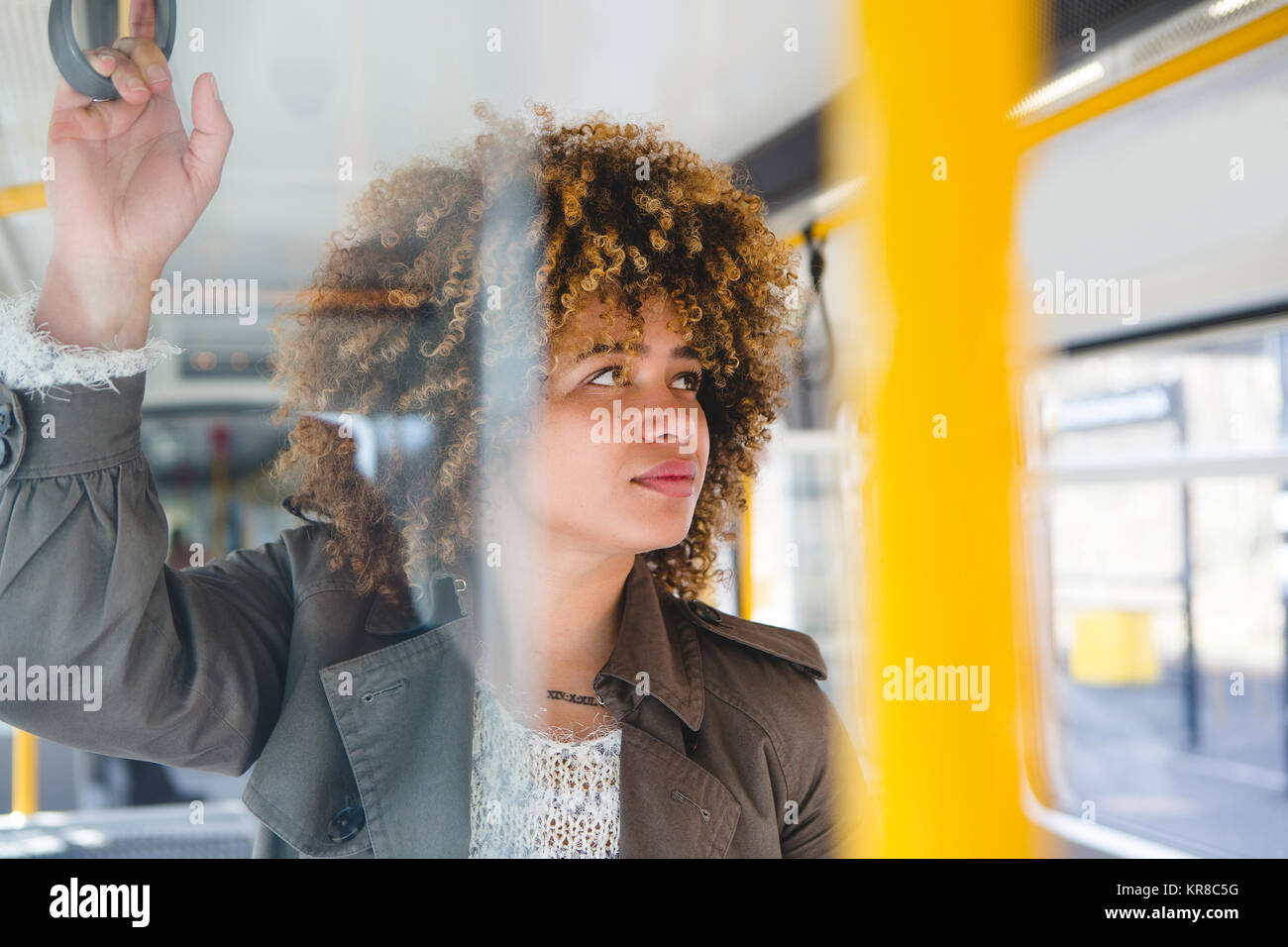 Commuting on the train Stock Photo - Alamy