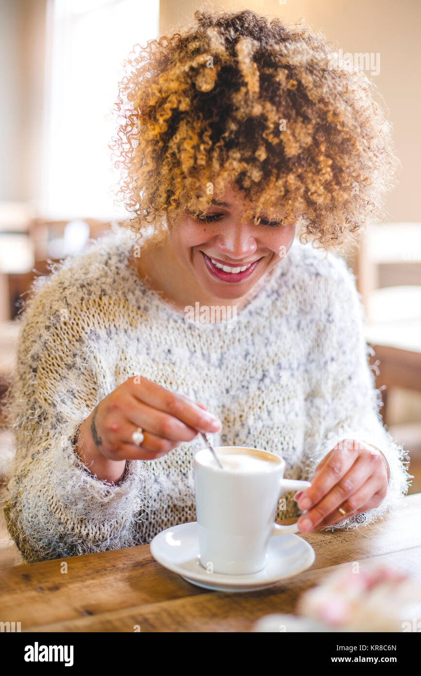 Enjoying a Coffee Stock Photo - Alamy