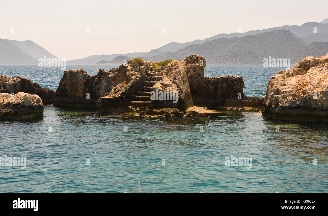 remains of the ancient ruins in the sea Stock Photo - Alamy