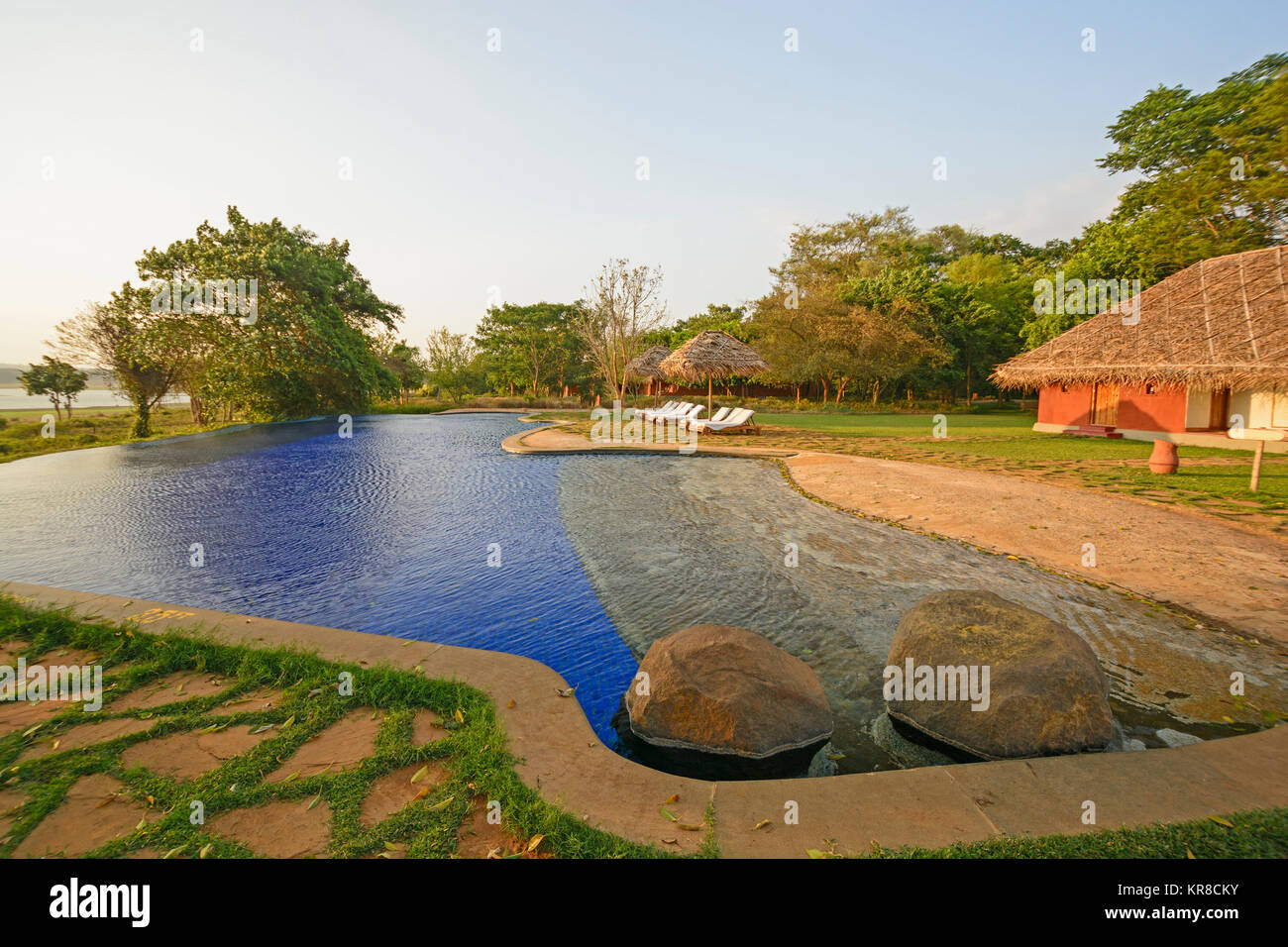 Infinity Pool in a Tropical Resort Stock Photo - Alamy
