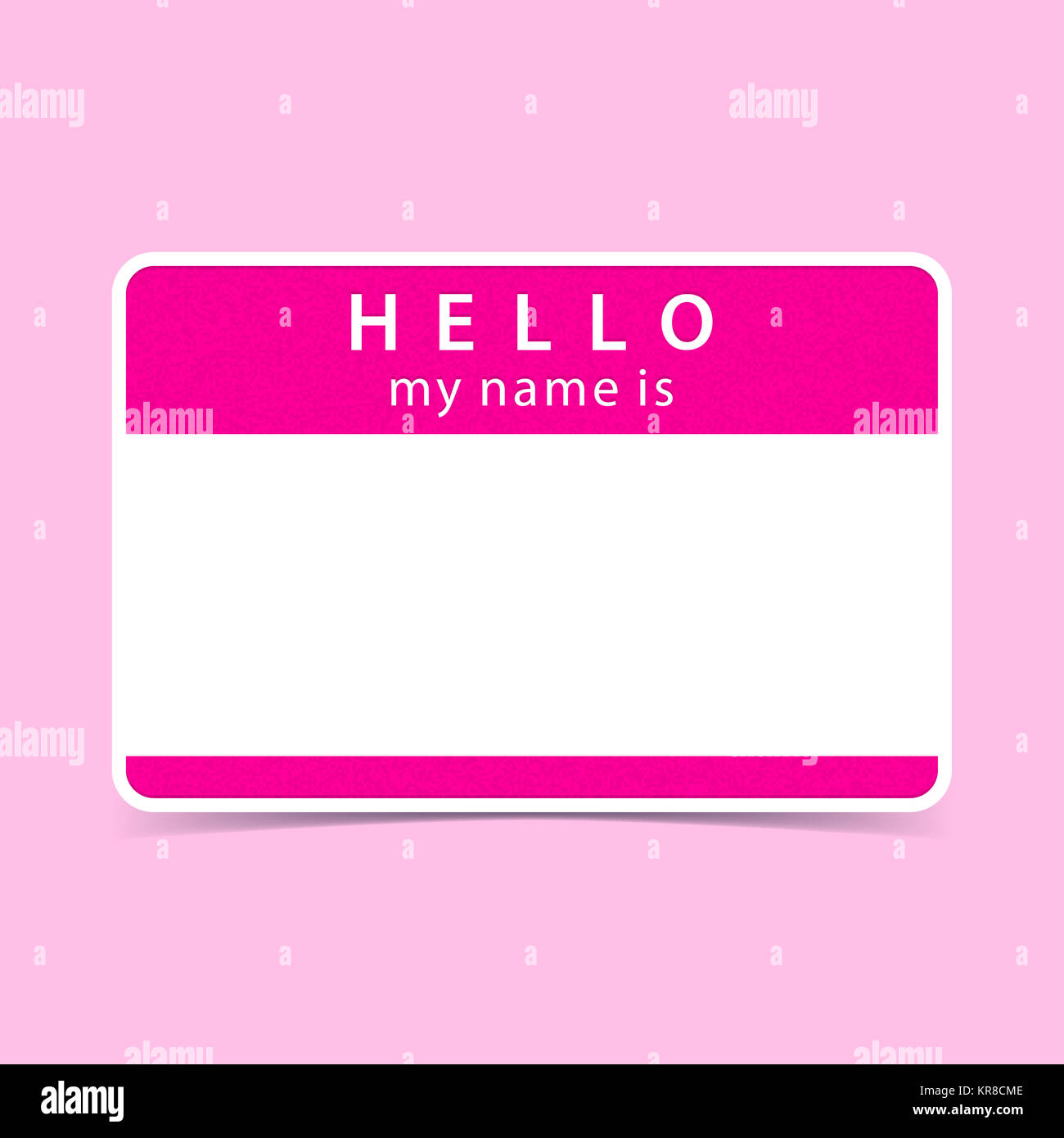 Blank name tag sticker HELLO Stock Photo - Alamy