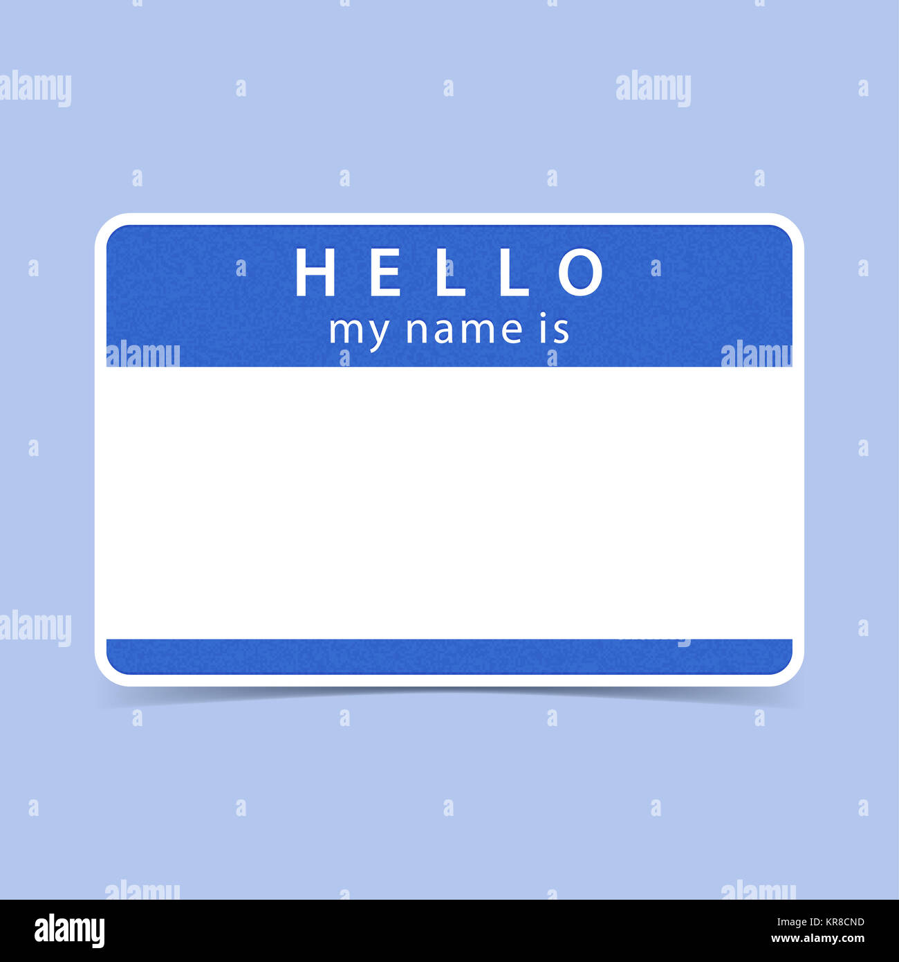 Blue tag sticker HELLO my name is Stock Photo - Alamy