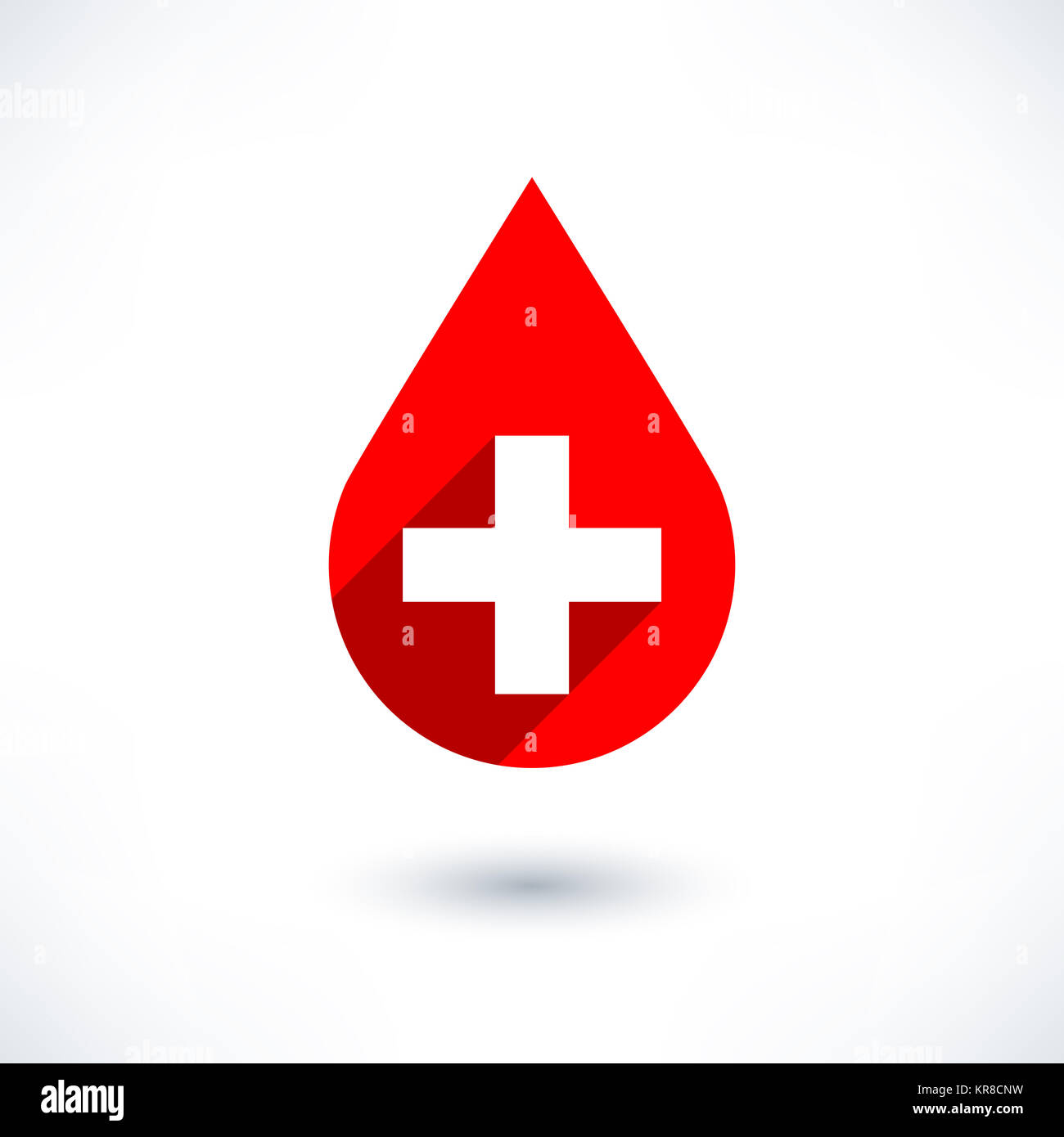 Donate drop blood red sign with white cross Stock Photo - Alamy