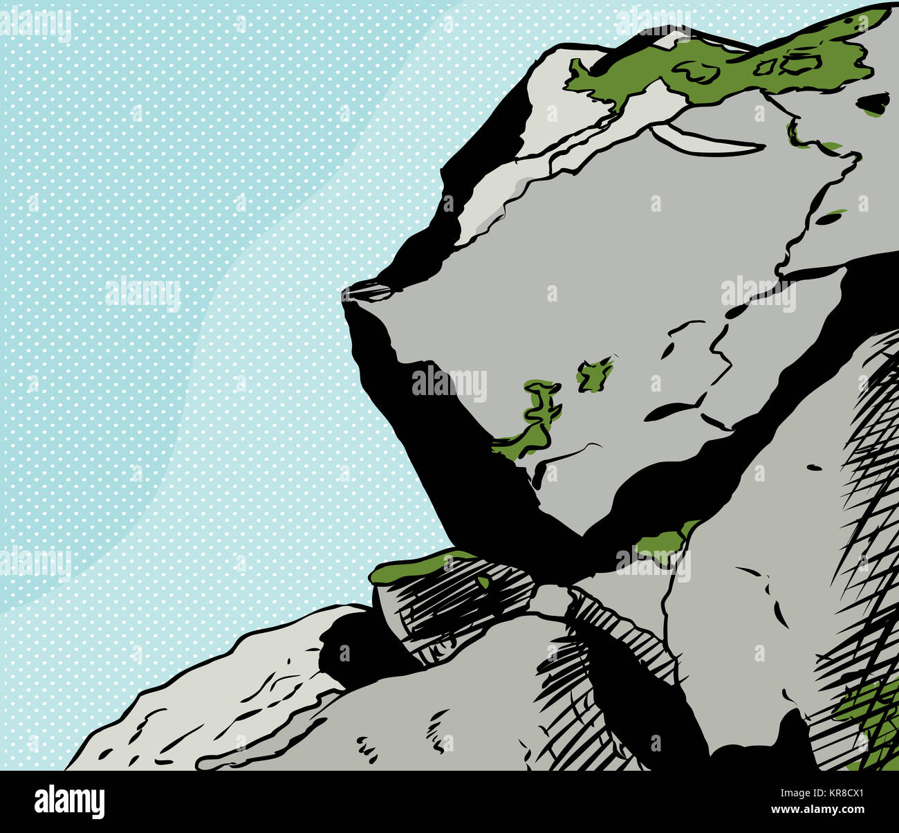 Rocky Cliff Drawing