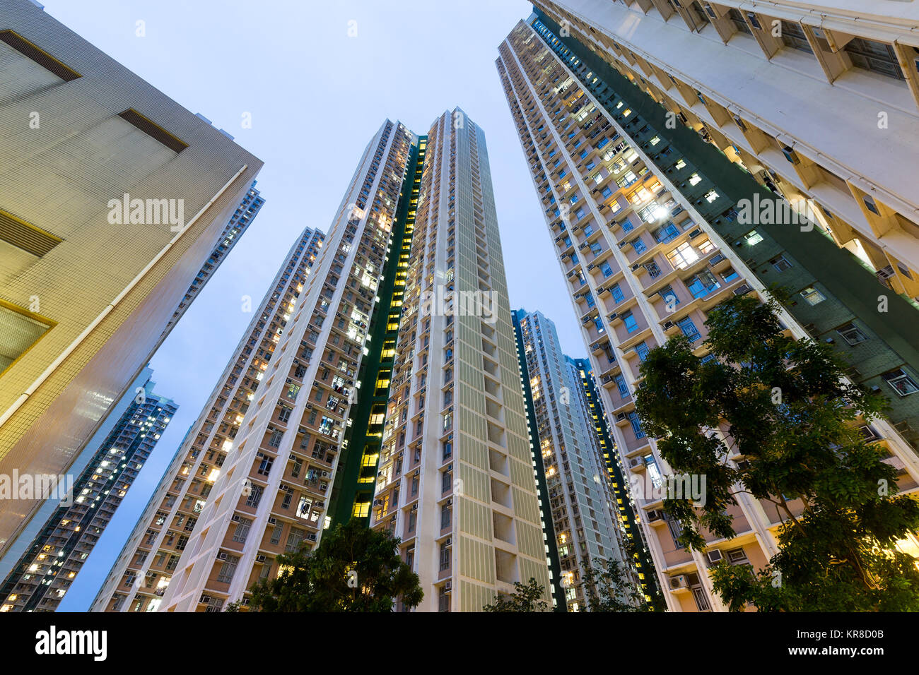 Skyscraper building at night Stock Photo - Alamy