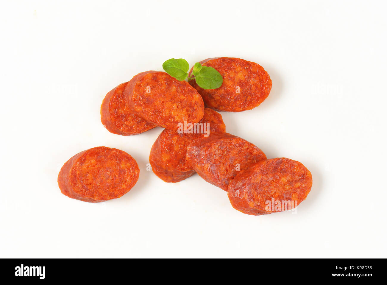 Slices of smoked Hungarian sausage Stock Photo - Alamy