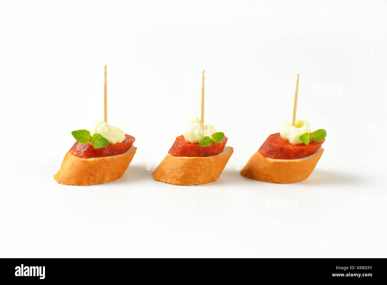 Crispy bread based canapes Stock Photo - Alamy