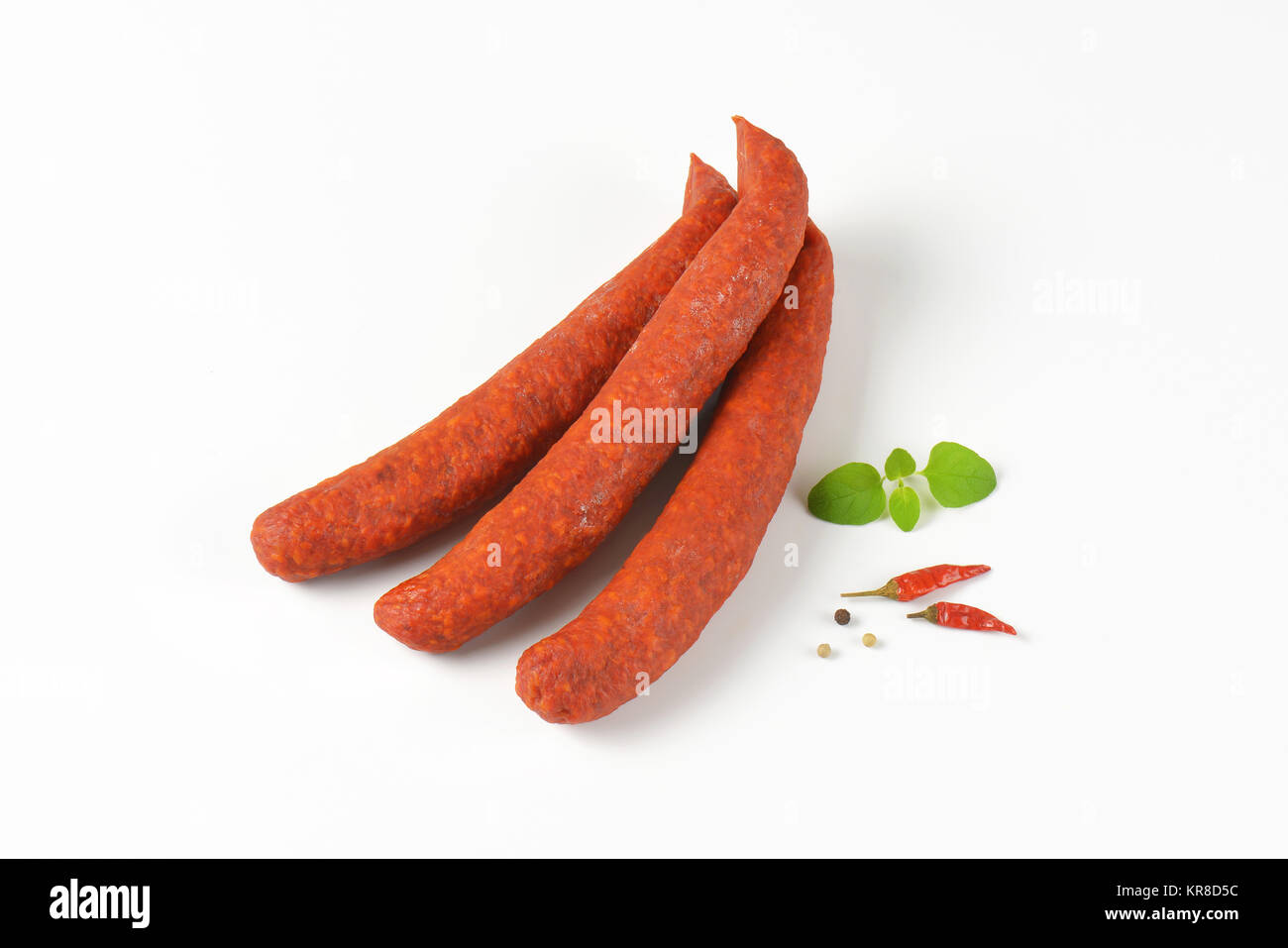 Spicy smoked Hungarian sausages Stock Photo - Alamy
