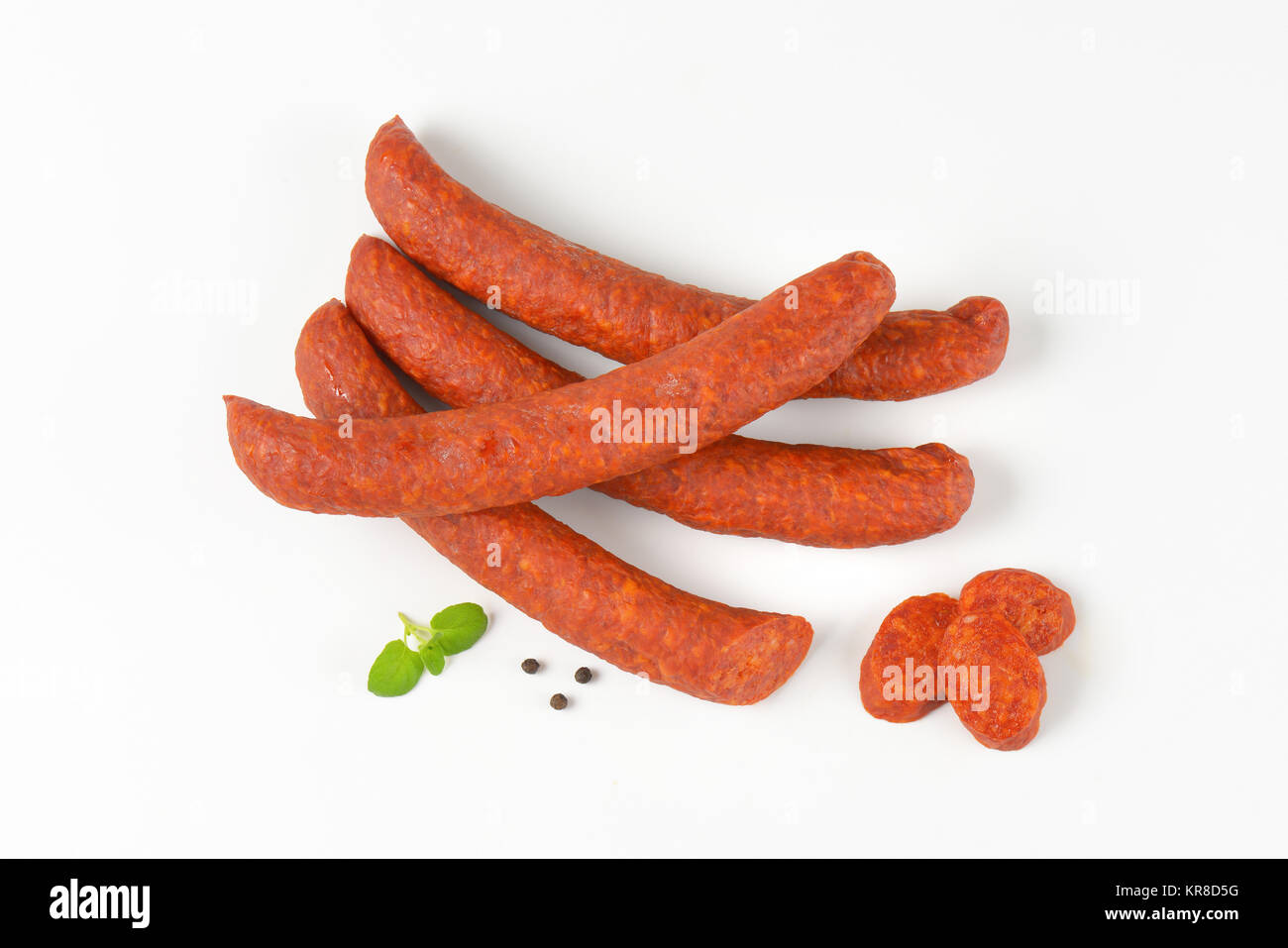Spicy smoked Hungarian sausages Stock Photo - Alamy