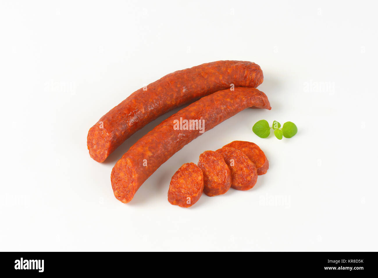 Spicy smoked Hungarian sausages Stock Photo - Alamy