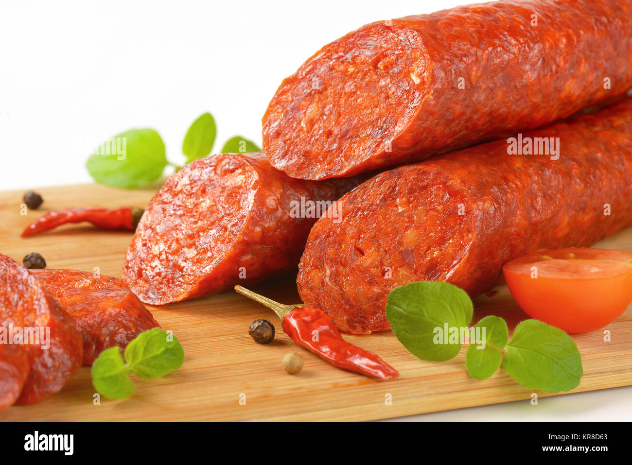 Hungarian Csabai Sausages Stock Photo - Alamy