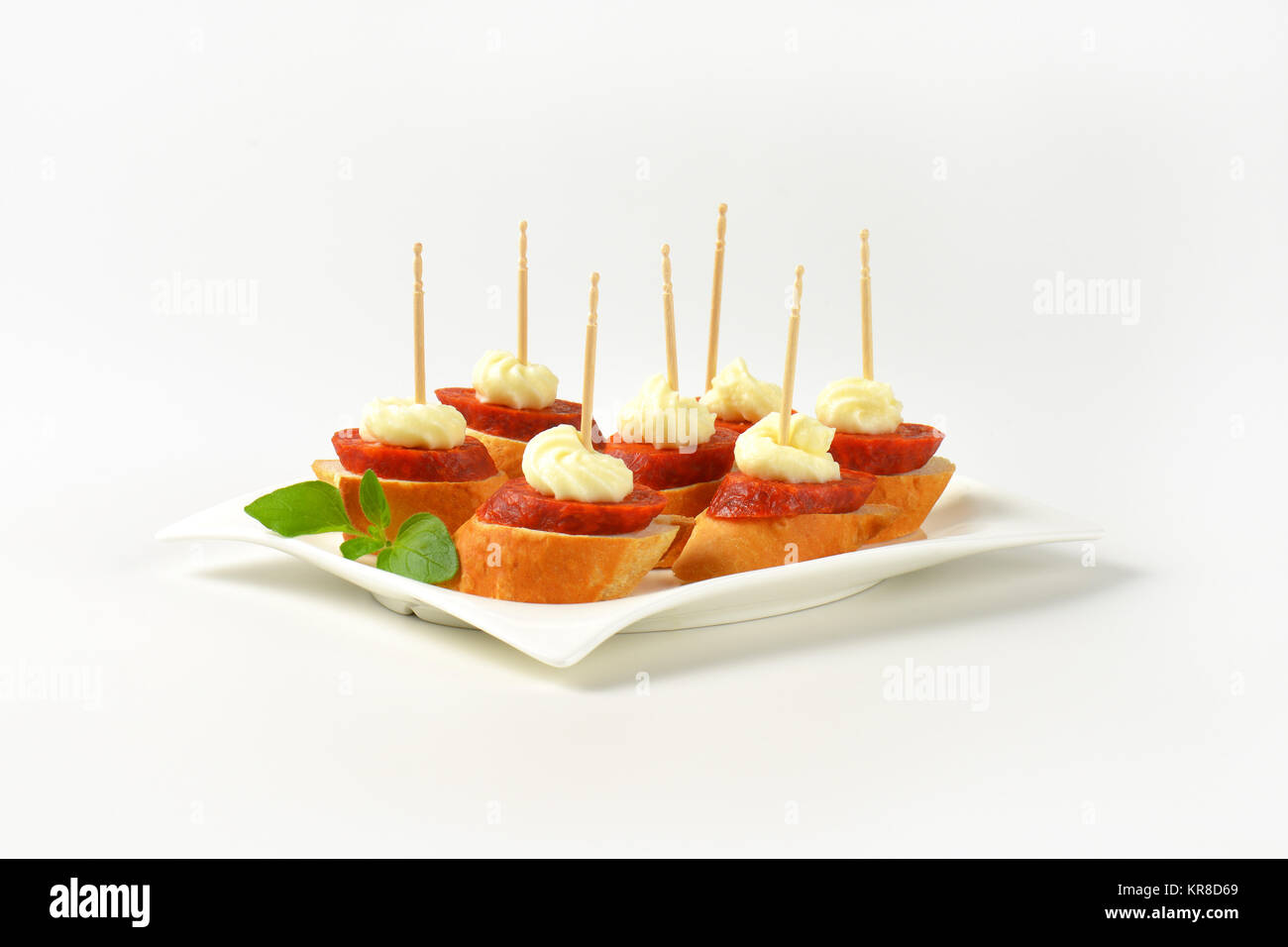 Crispy bread based canapes Stock Photo - Alamy