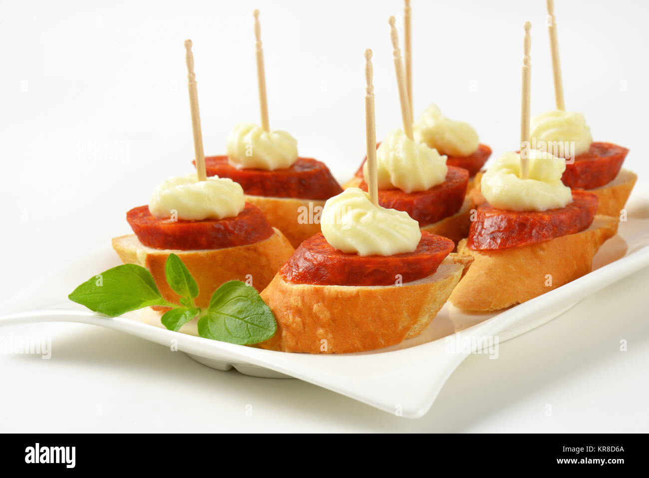 Crispy bread based canapes Stock Photo - Alamy