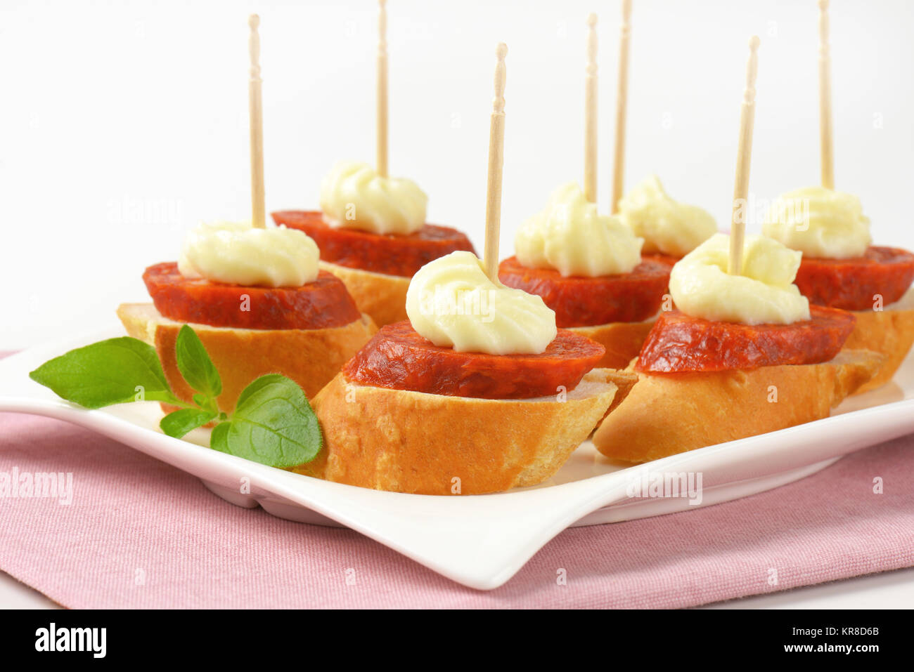 Crispy bread based canapes Stock Photo - Alamy