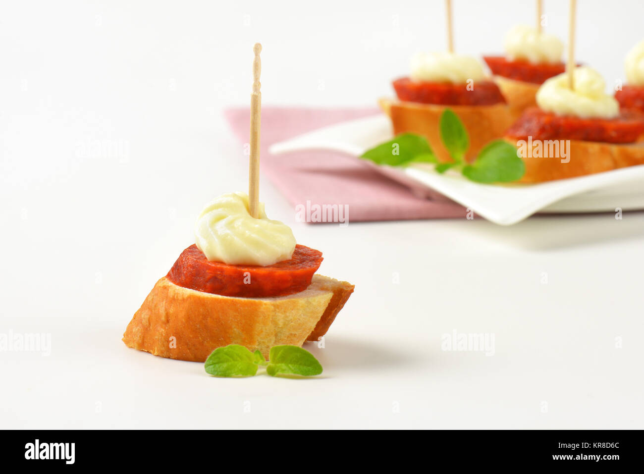 Crispy bread based canapes Stock Photo - Alamy