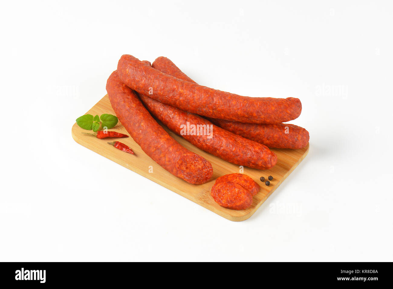 Spicy smoked Hungarian sausages Stock Photo - Alamy