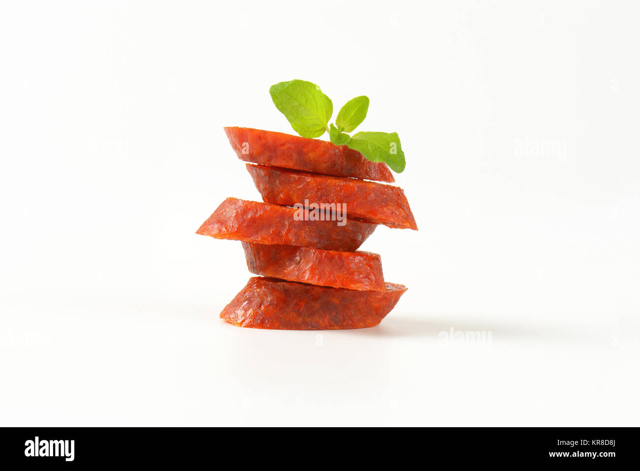 Slices of smoked Hungarian sausage Stock Photo - Alamy