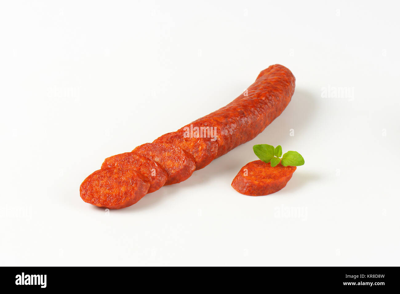 Sliced Hungarian Csabai Sausage Stock Photo - Alamy