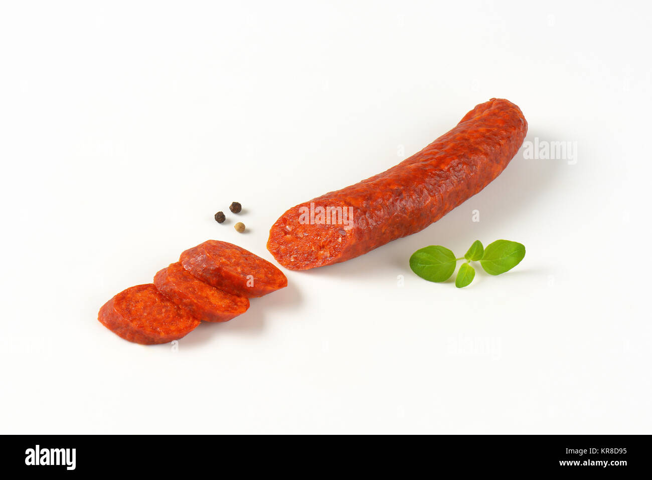 Sliced Hungarian Csabai Sausage Stock Photo - Alamy