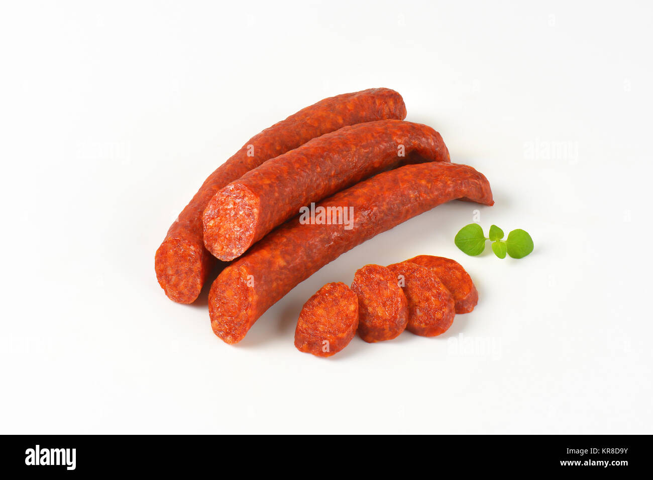 Spicy smoked Hungarian sausages Stock Photo - Alamy