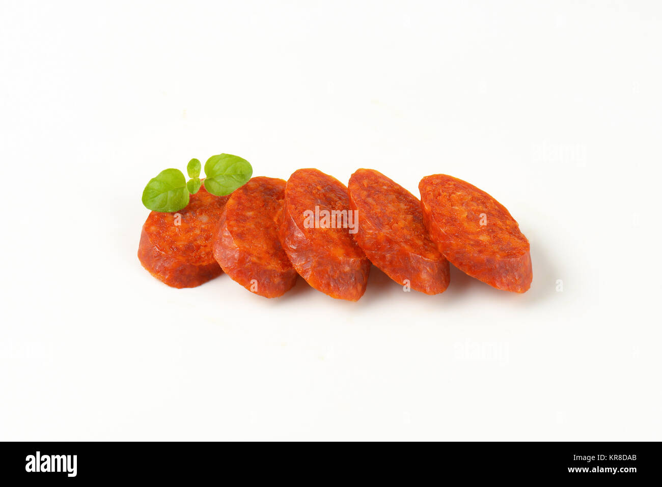 Slices of smoked Hungarian sausage Stock Photo - Alamy