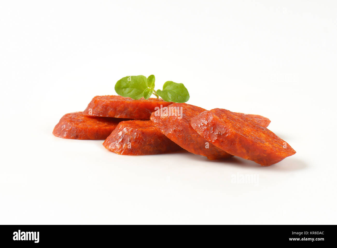 Slices of smoked Hungarian sausage Stock Photo - Alamy