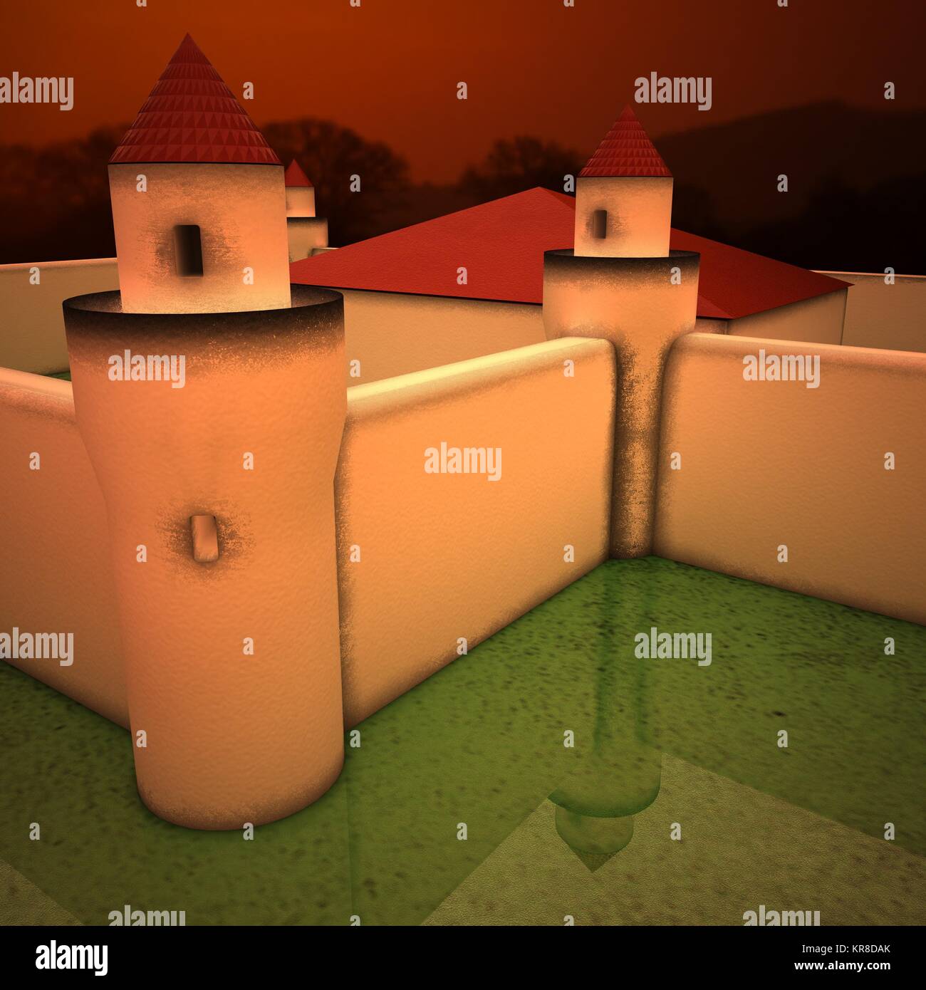 Renaissance castle in sunset light Stock Photo - Alamy