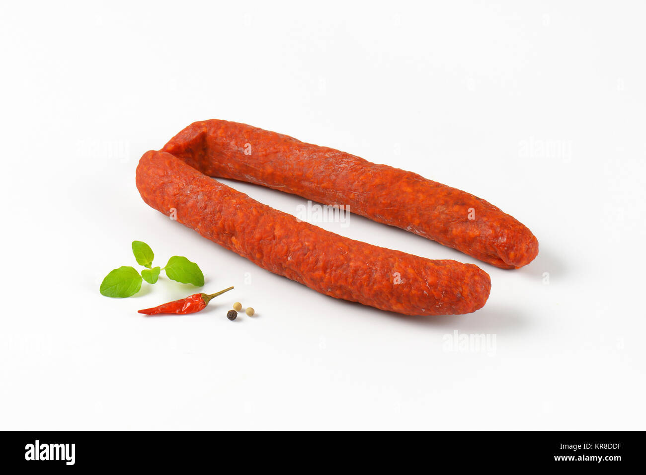 Spicy smoked Hungarian sausages Stock Photo - Alamy