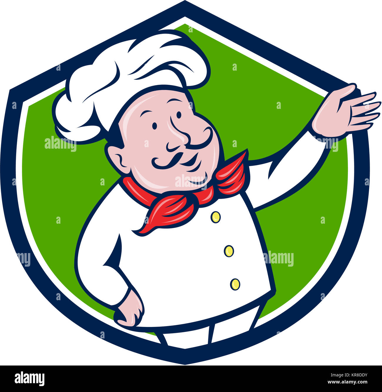 French Chef Welcome Greeting Crest Cartoon Stock Photo - Alamy