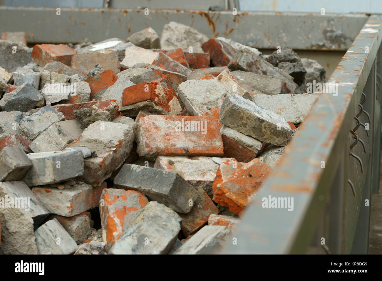 container with rubble Stock Photo - Alamy