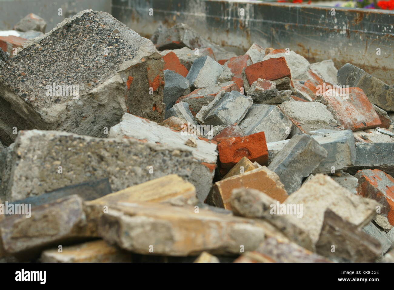 container with rubble Stock Photo - Alamy