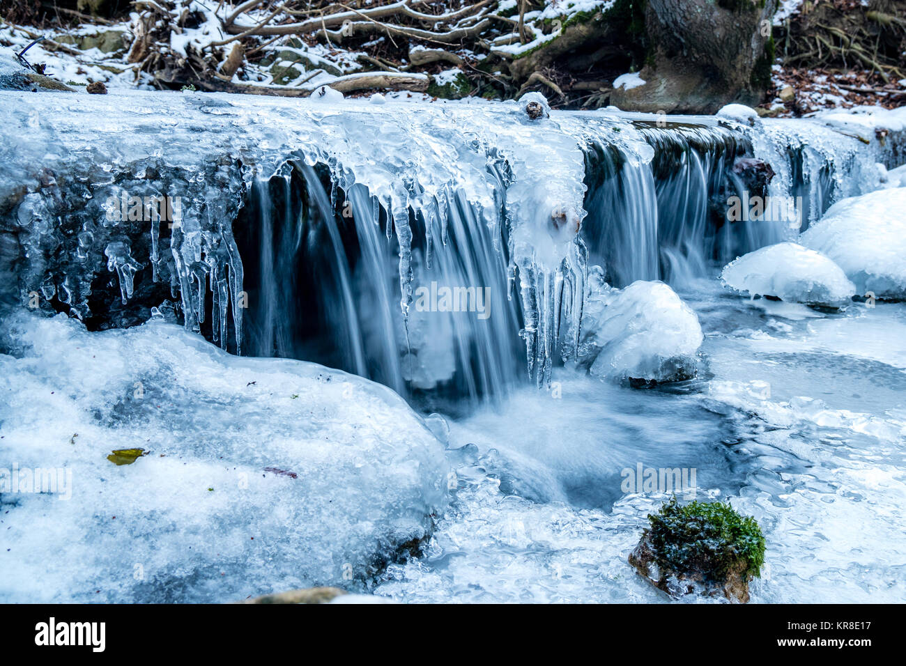 frozen stream long time exposure Stock Photo - Alamy