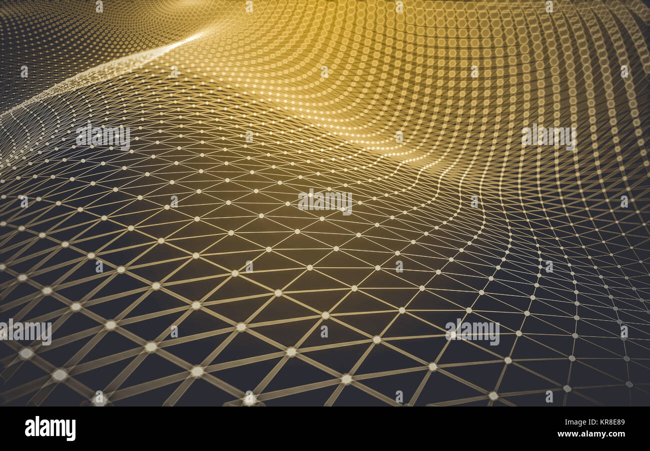 Abstract polygonal space low poly dark background, 3d rendering Stock ...